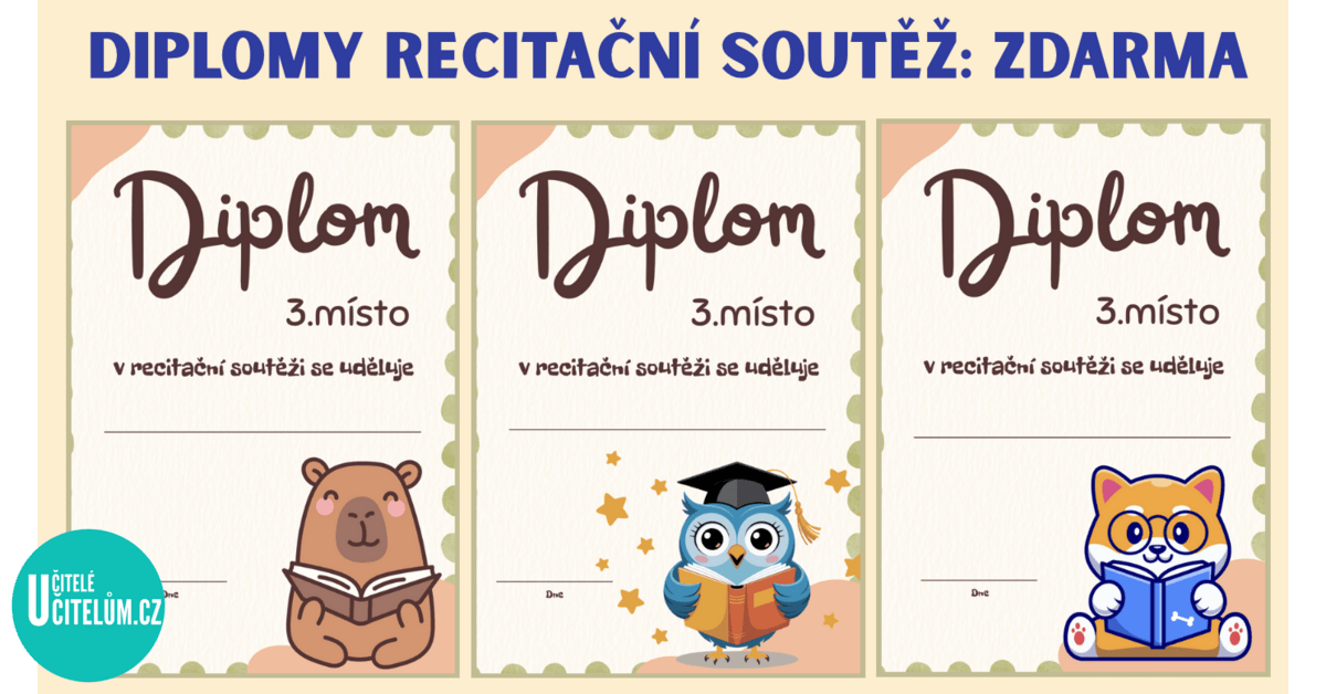 DIPLOMY: recitační soutěž (ZDARMA) - Český jazyk - čtení ...