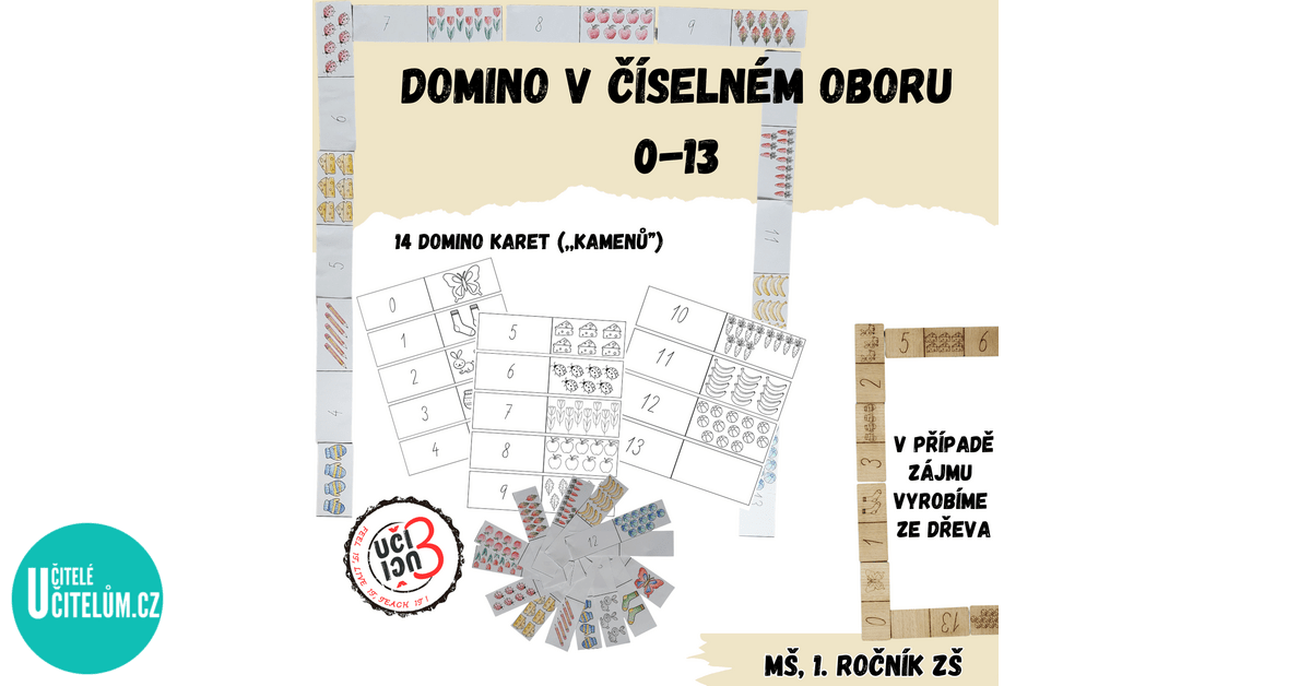 Domino v číselném oboru 0 - 13 - Matematika | UčiteléUčitelům.cz