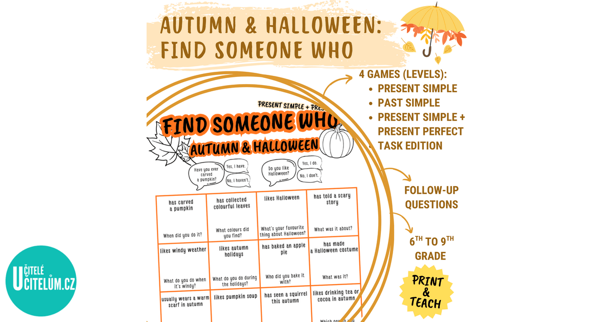 Autumn & Halloween - Find someone who - Anglický jazyk | UčiteléUčitelům.cz