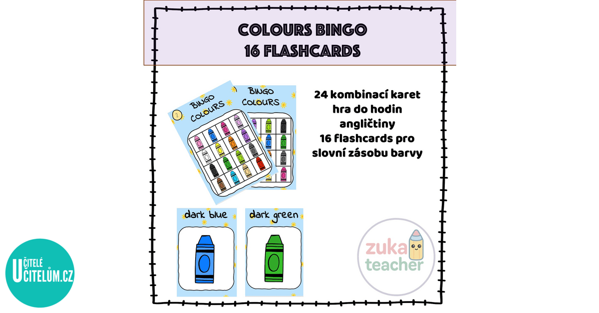 Bingo - Colours, + flashcards - Anglický jazyk | UčiteléUčitelům.cz