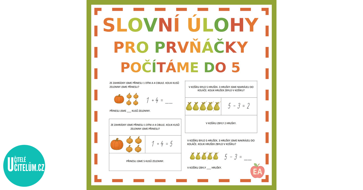 Slovní úlohy pro prňáčky - Matematika | UčiteléUčitelům.cz