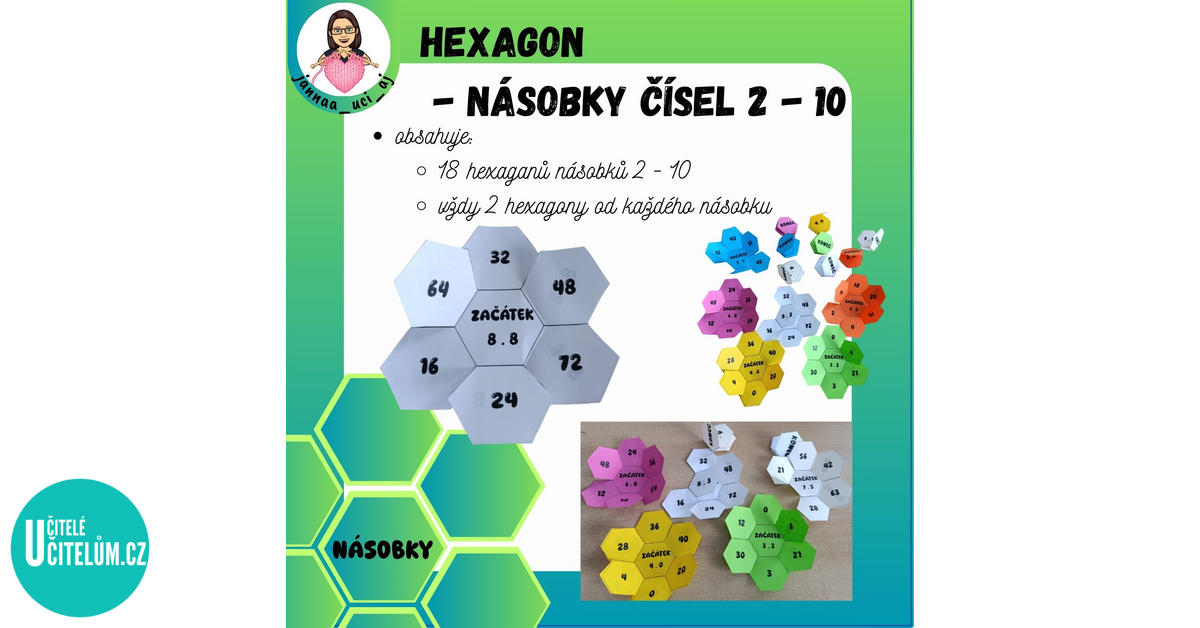 M - Hexagony - násobky 2 -10 - Matematika | UčiteléUčitelům.cz