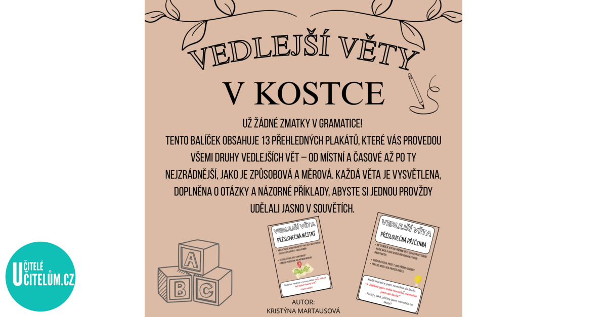Vedlejší věty v kostce - Druhy vedlejších vět - Český jazyk ...