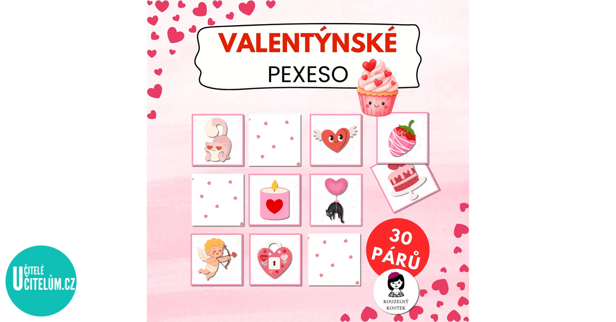 Valentýnské pexeso | Valentýn | hra pro děti - Nezařazené k předmětu ...