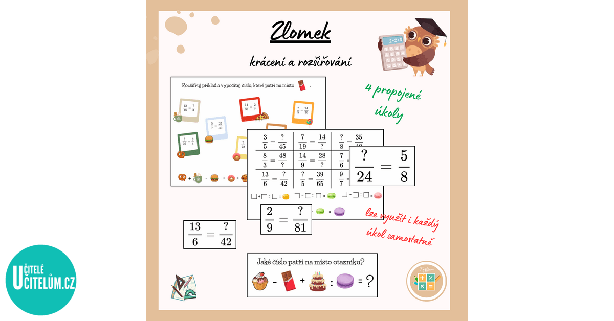 ZLOMEK - krácení a rozšiřování - Matematika | UčiteléUčitelům.cz