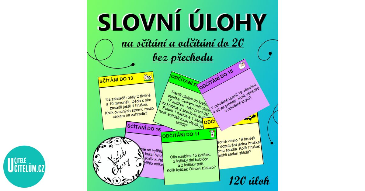 Slovní úlohy pro 2. ročník - sčítání a odčítání do 20 bez přechodu ...