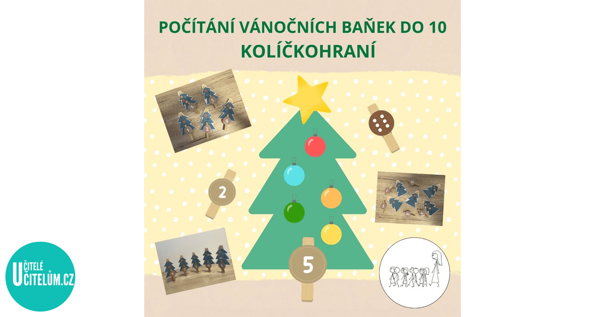 Počítání vánočních baněk do 10 - Matematika | UčiteléUčitelům.cz