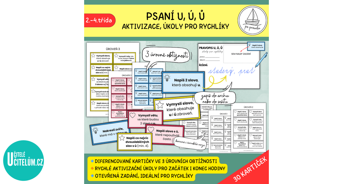 Psaní u, ú, ů - úkoly pro rychlíky, rychlá aktivizace - Český jazyk ...