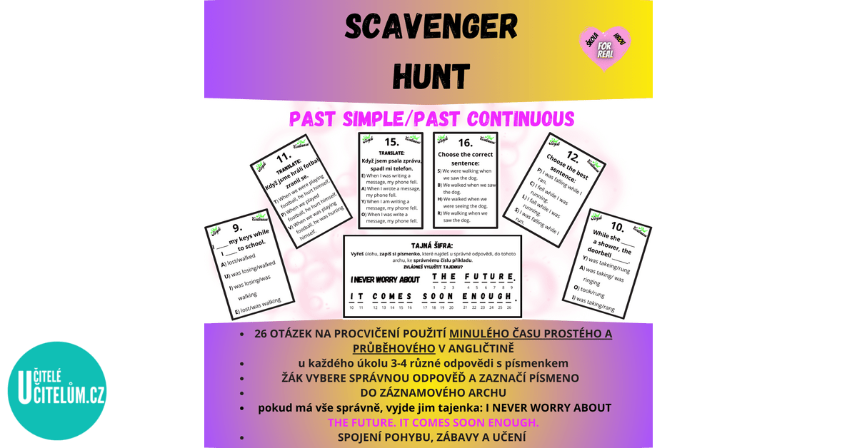 Scavenger Hunt - Past simple/continuous - Anglický jazyk ...