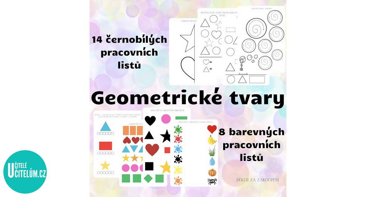Geometrické tvary a barvy - 22 pracovních listů - Nezařazené k předmětu ...