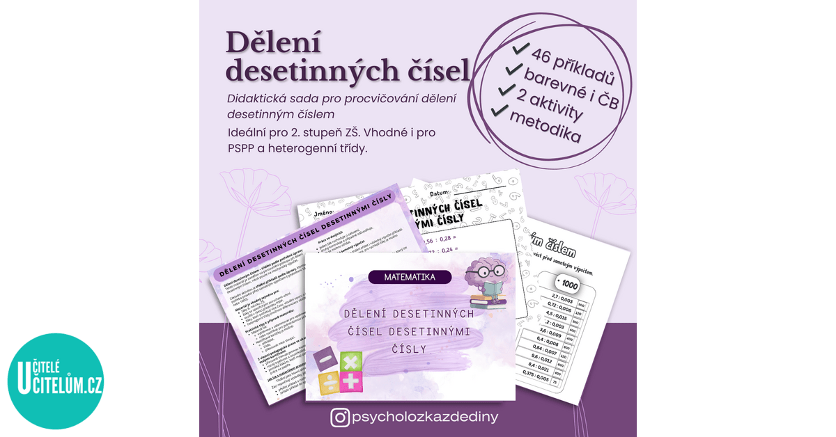 Dělení desetinných čísel desetinnými čísly - Matematika ...
