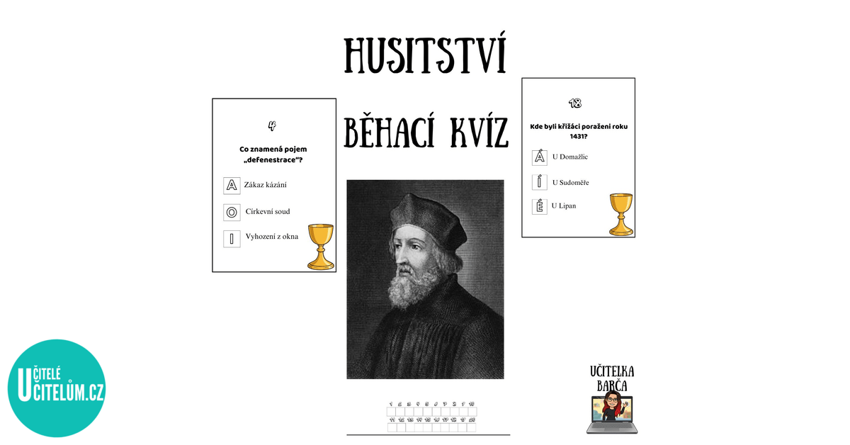 Běhací kvíz - Husitství - Dějepis | UčiteléUčitelům.cz