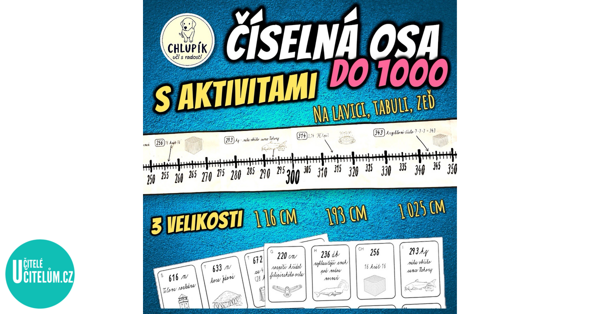 Číselná osa do 1000 s aktivitami - tři velikosti - Matematika ...