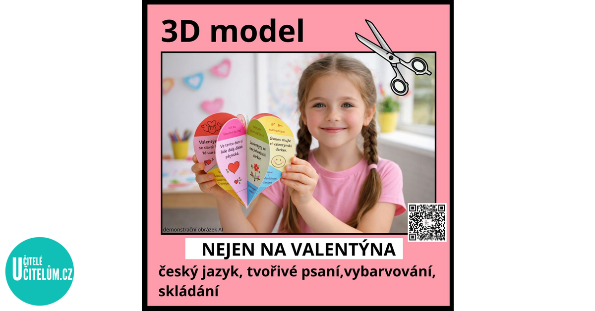 VALENTÝNSKÉ SRDCE - 3D model, tvořivá aktivita na 2-3h - Český jazyk ...