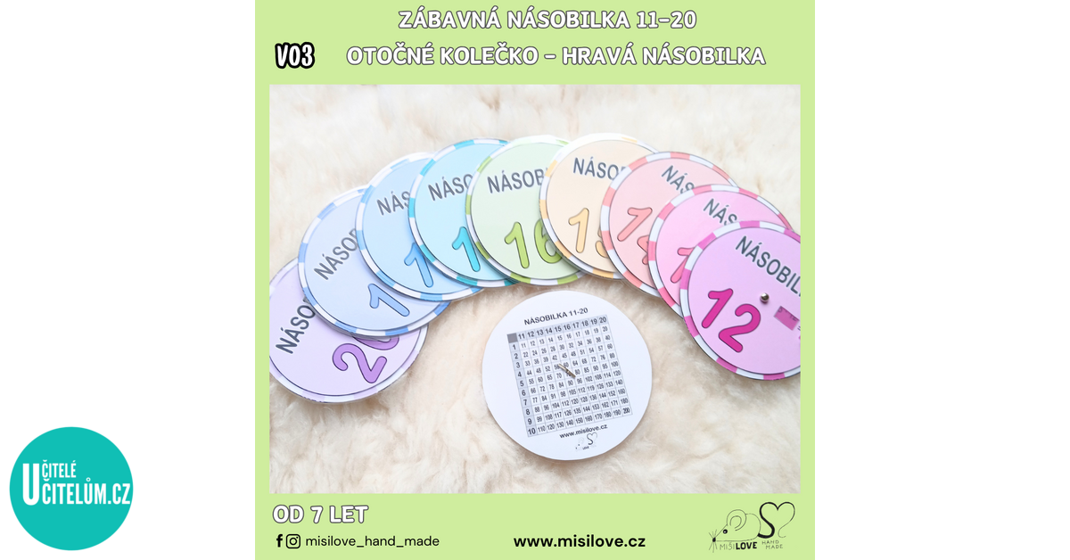 OTOČNÉ KOLEČKO - NÁSOBILKA HRAVOU FORMOU (NÁSOBKY 11-20) - Matematika ...