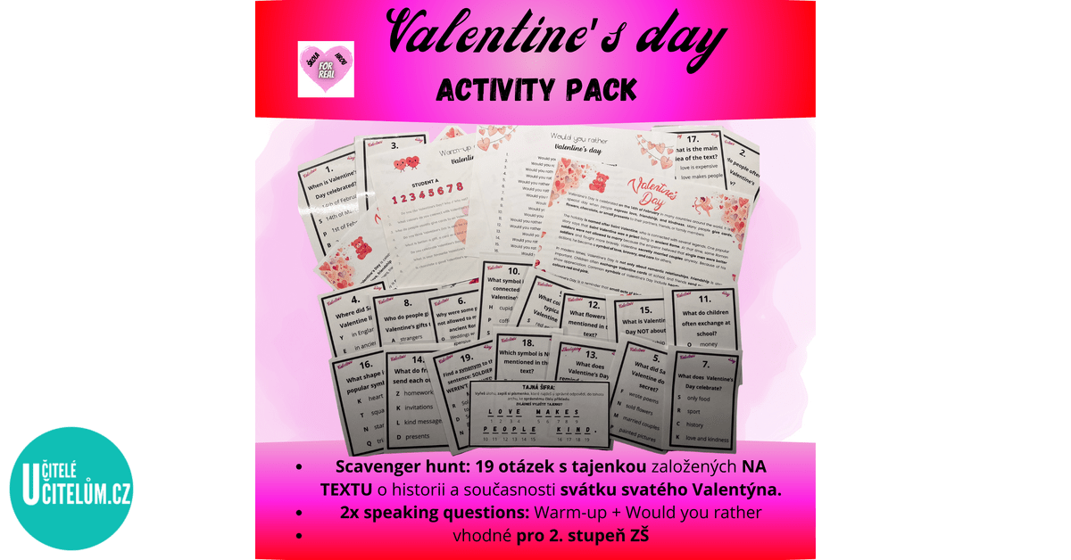 Valentine’s day activity pack - Anglický jazyk | UčiteléUčitelům.cz