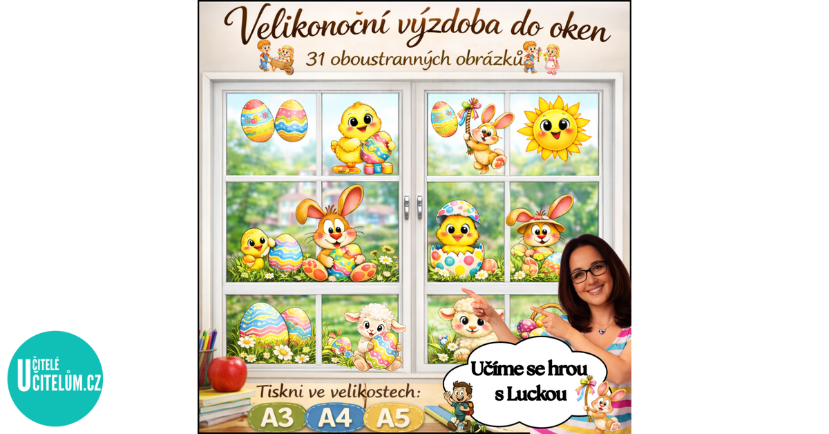 VELIKONOCE - oboustranná výzdoba do oken A3, A4, A5. - Pracovní ...